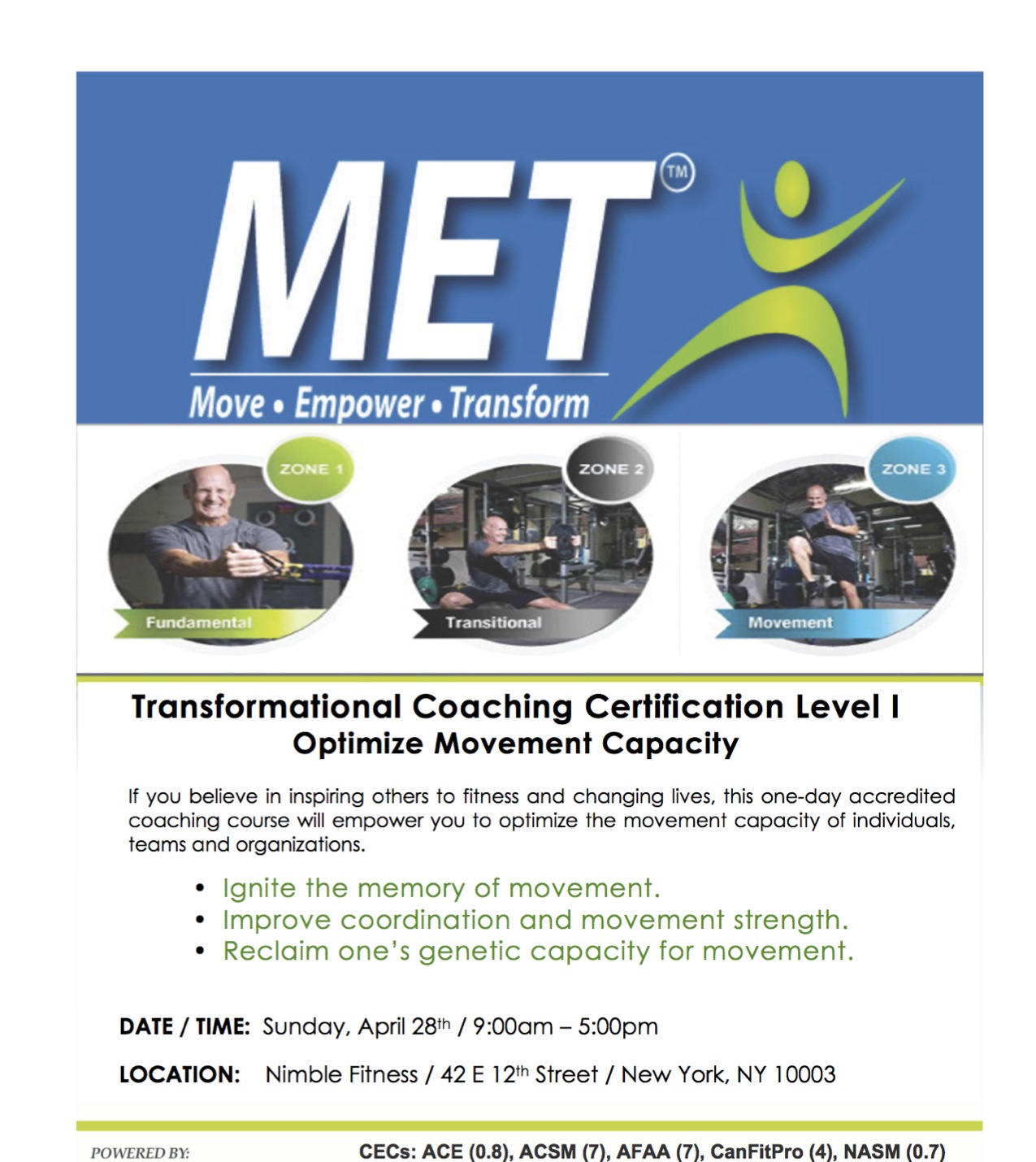 MET (Movement Efficiency Training) Certification - Nimble Fitness: New ...